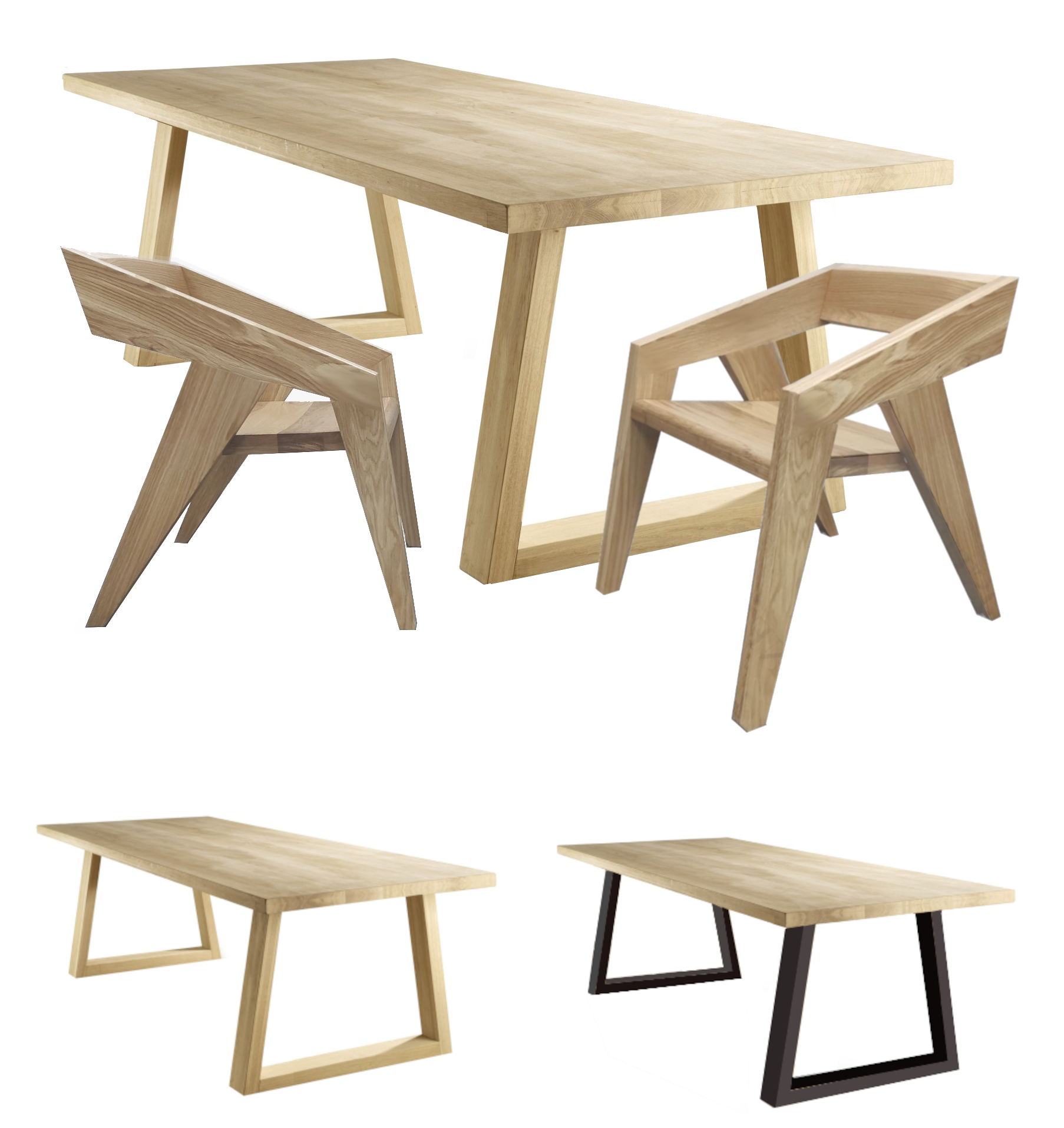 Trpezarijski set – drvo & metal